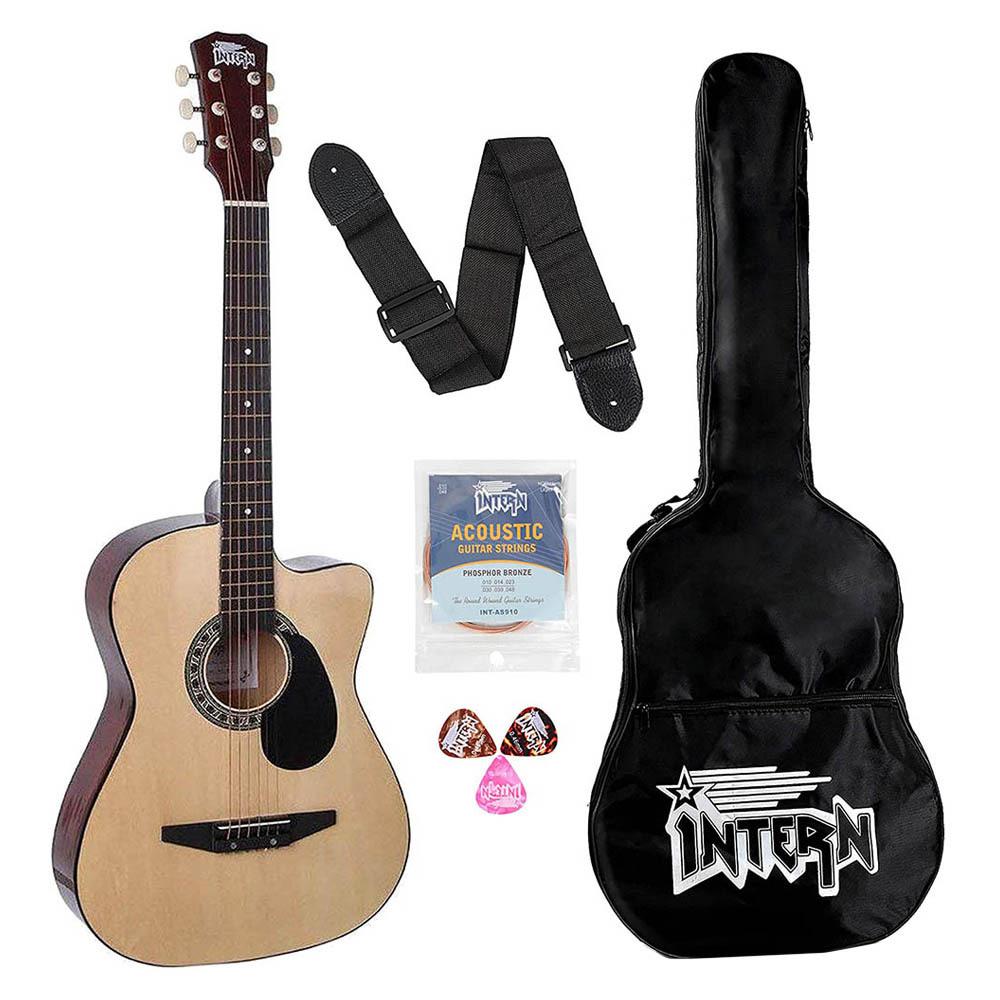 Buy Intern INT-38C Acoustic Guitar, Natural at Best Price on Reliance ...