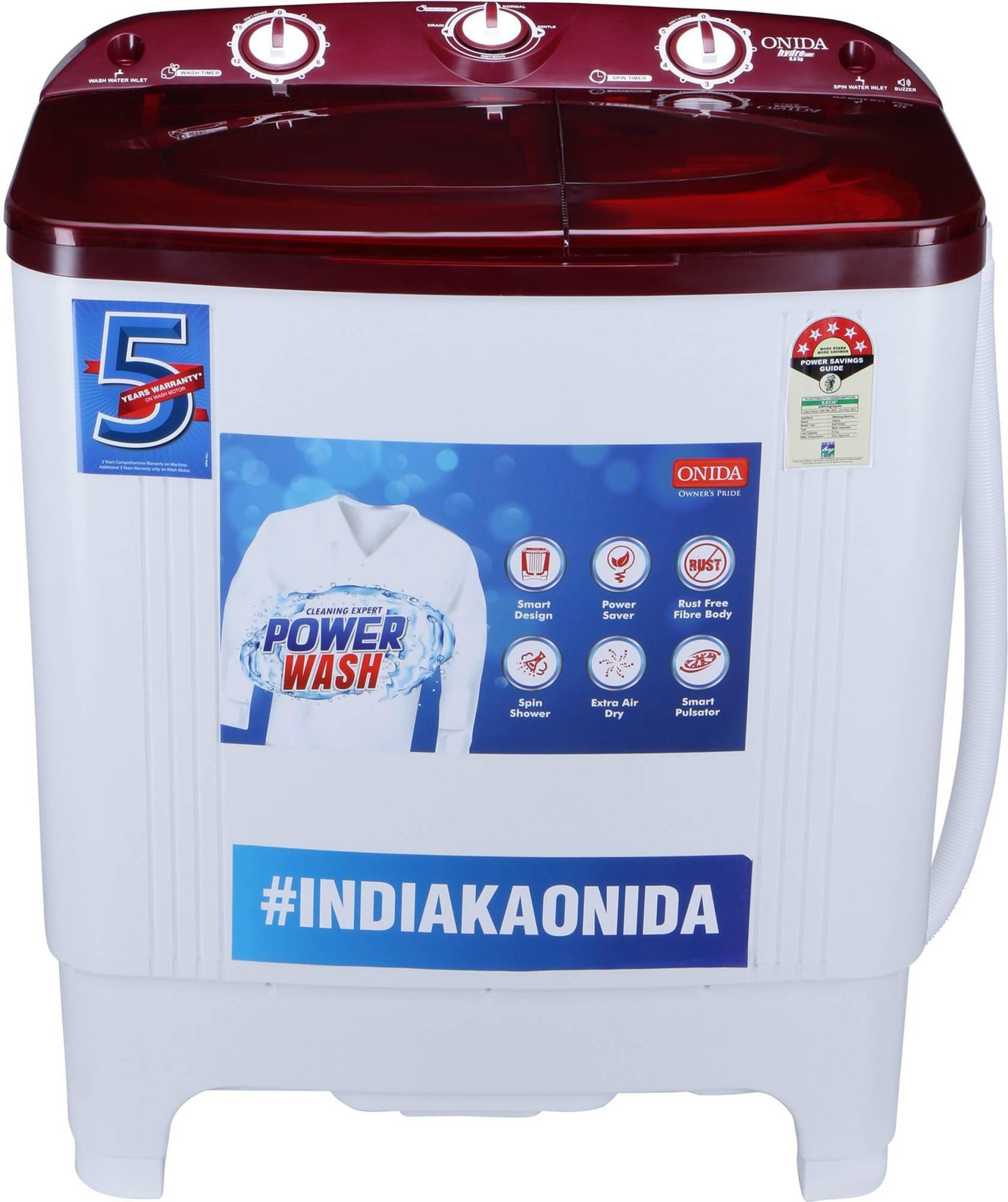 Buy Onida 6.5 Kg Top Load Semi-Automatic Washing machine, S65TR at Best ...