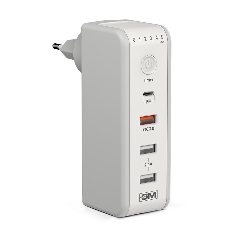 Buy GM Cuba 18 watt PD Type C Charger with QC 3.0, Dual Usb Timer ...