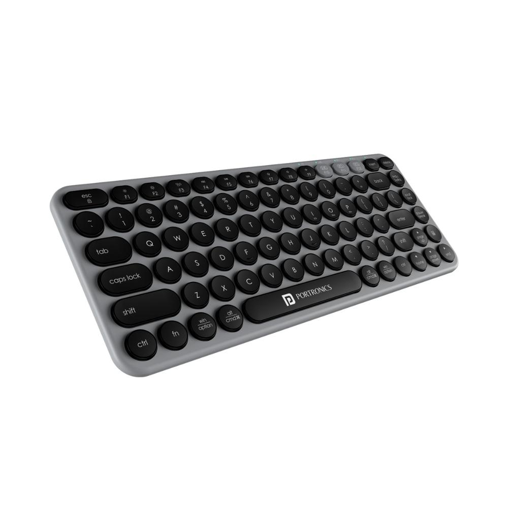 Portronics Bubble 2.0 Bluetooth Wireless Keyboard, Grey