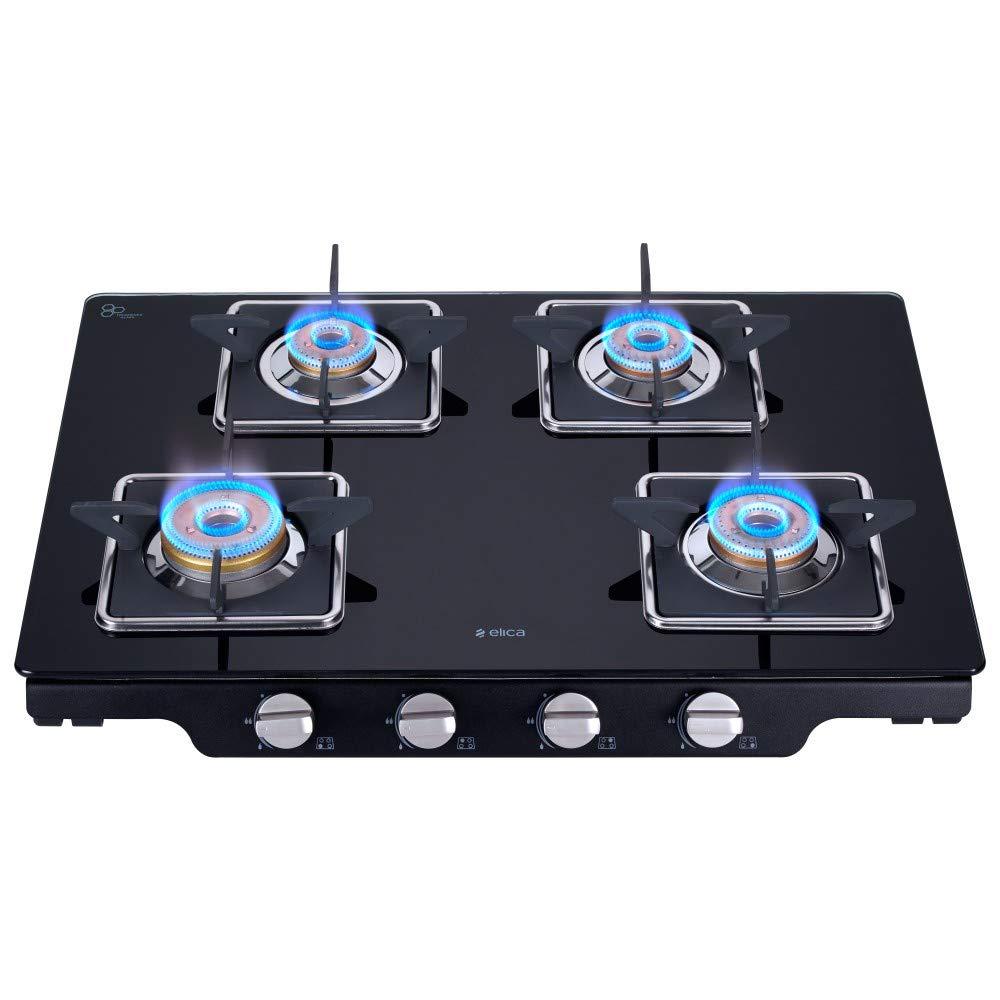 Buy Elica Patio ICT 469 SPF Cooktop with 4 Brass Burners, Black at ...