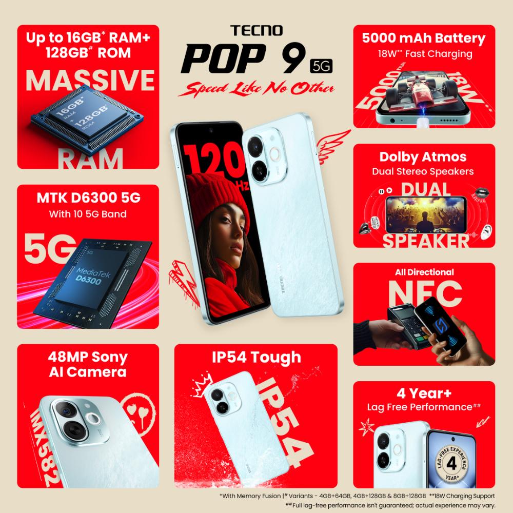 Buy Tecno Pop 9 5G 128 GB, 4 GB RAM, Azure Sky, Mobile Phone at ...