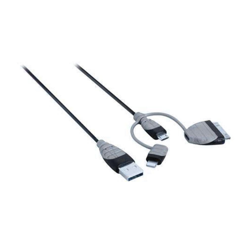 Buy Bandridge BBM39410B10 Multifunctional 3-in-1 USB Cable, Grey at ...