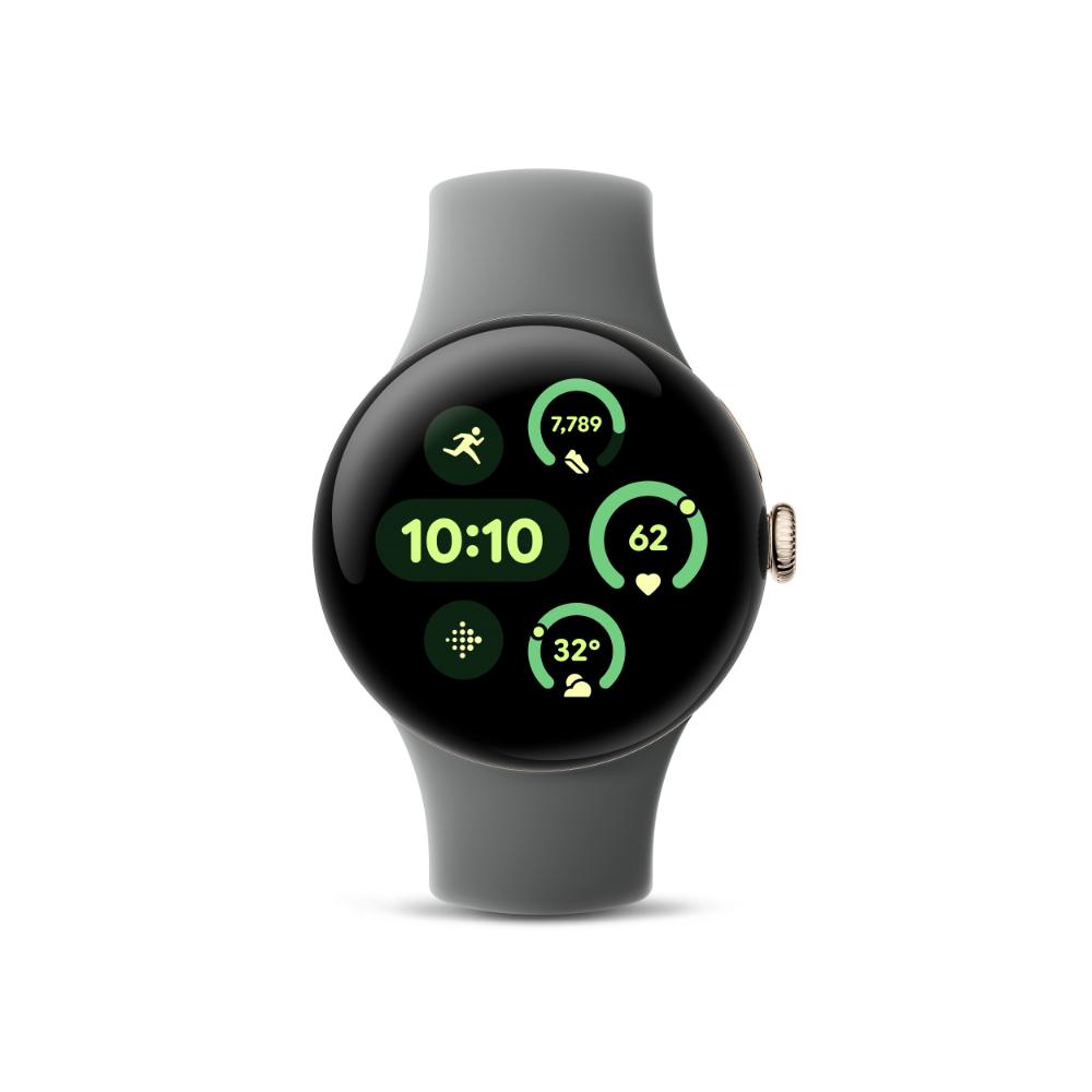 Buy Google Pixel Watch 3 45 mm Smartwatch, Gold Aluminum Case, Hazel ...