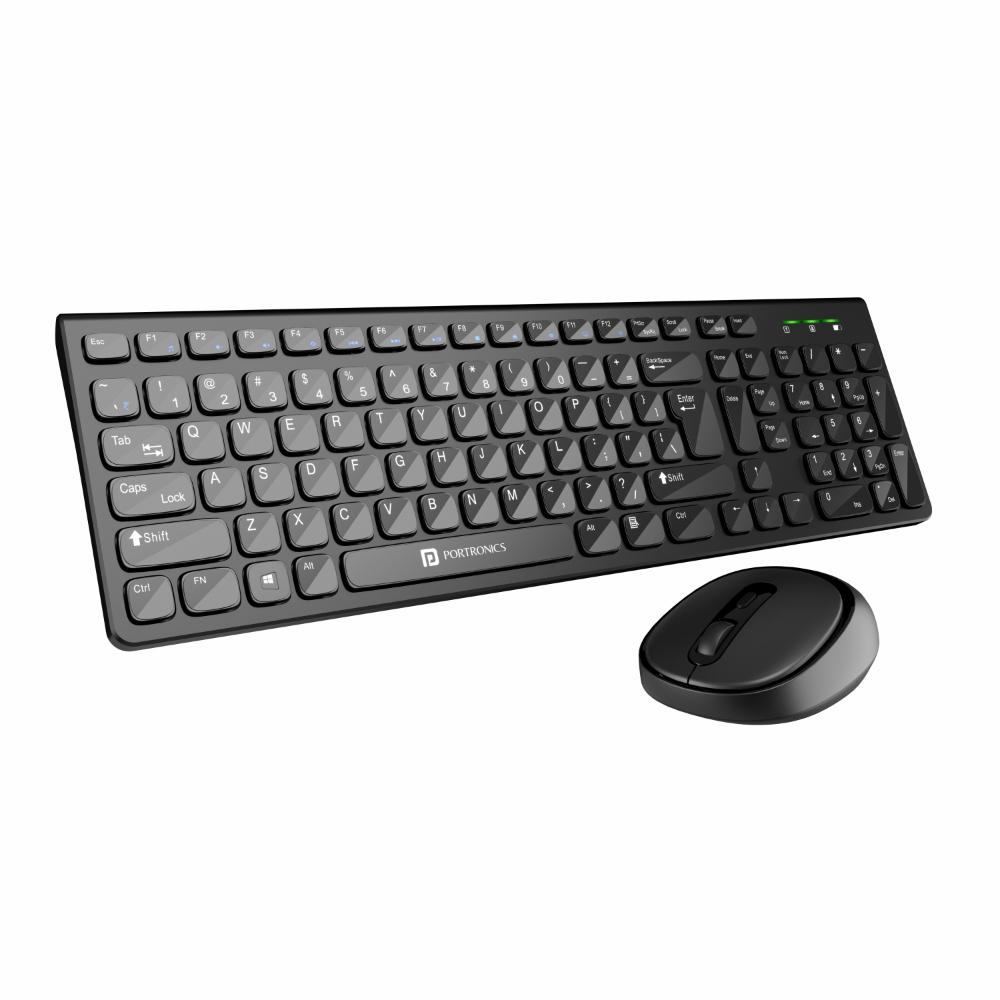 Portronics Key7 Wireless Keyboard & Mouse Combo, Black