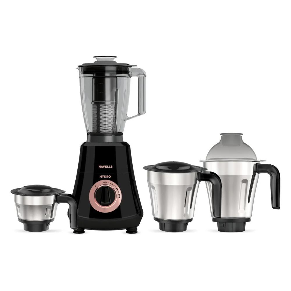 Buy Havells Hydro Plus, 1000 Watts Mixer with 4 Jar, Black at Reliance ...