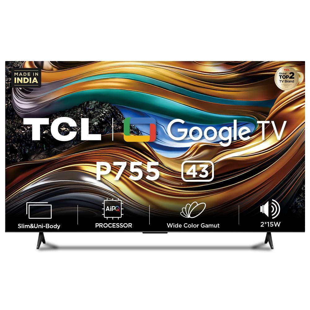 Buy TCL 109.22 cm (43 Inch) Ultra HD (4K) Google TV, 43P755, Black at ...