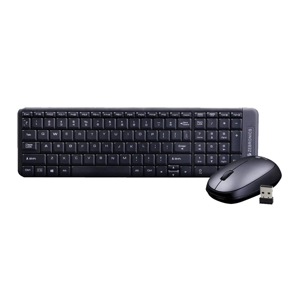 Buy Zebronics Zeb-Companion 104 Wireless Keyboard and Mouse Combo, 100 ...