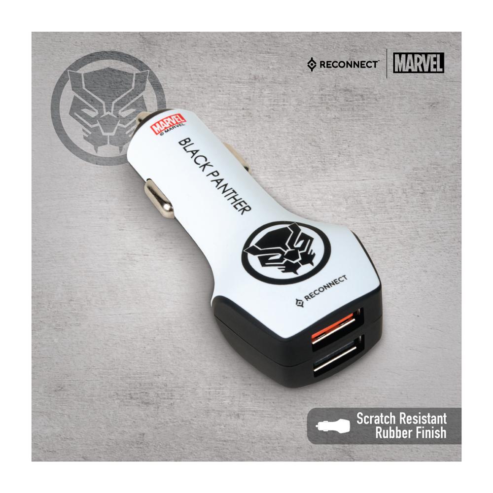 Buy Reconnect Marvel Black Panther Qualcomm quick charge 3.0, 2 USB ...