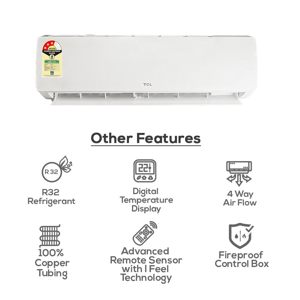 Buy TCL 1.5 Ton 3 Star Elite Series-Turbo Air TAC-18CSD/V3 Split AC at ...