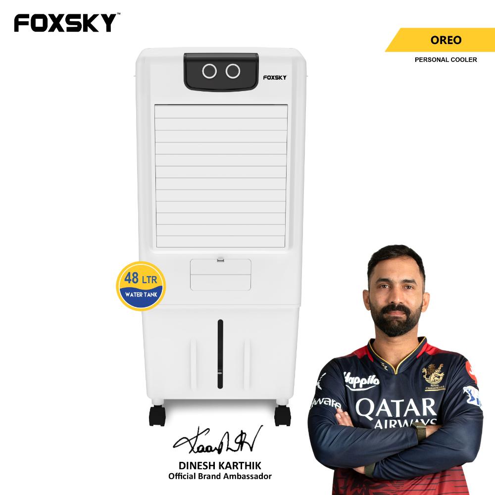 Foxsky Oreo 48 L Personal Air Cooler with Honeycomb Cooling Pads, 100% ...
