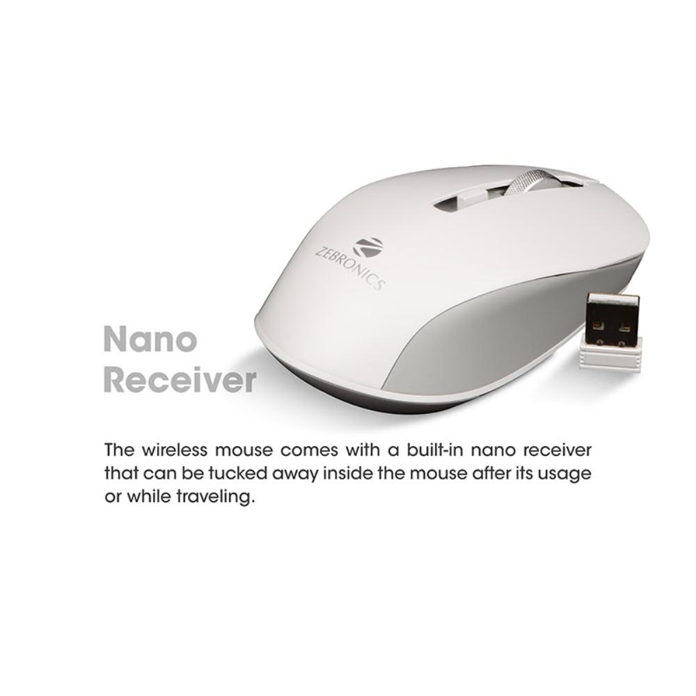 Buy Zebronics ZEB-Jaguar Wireless Mouse with 2.4GHz, Plug and Play, 4 ...