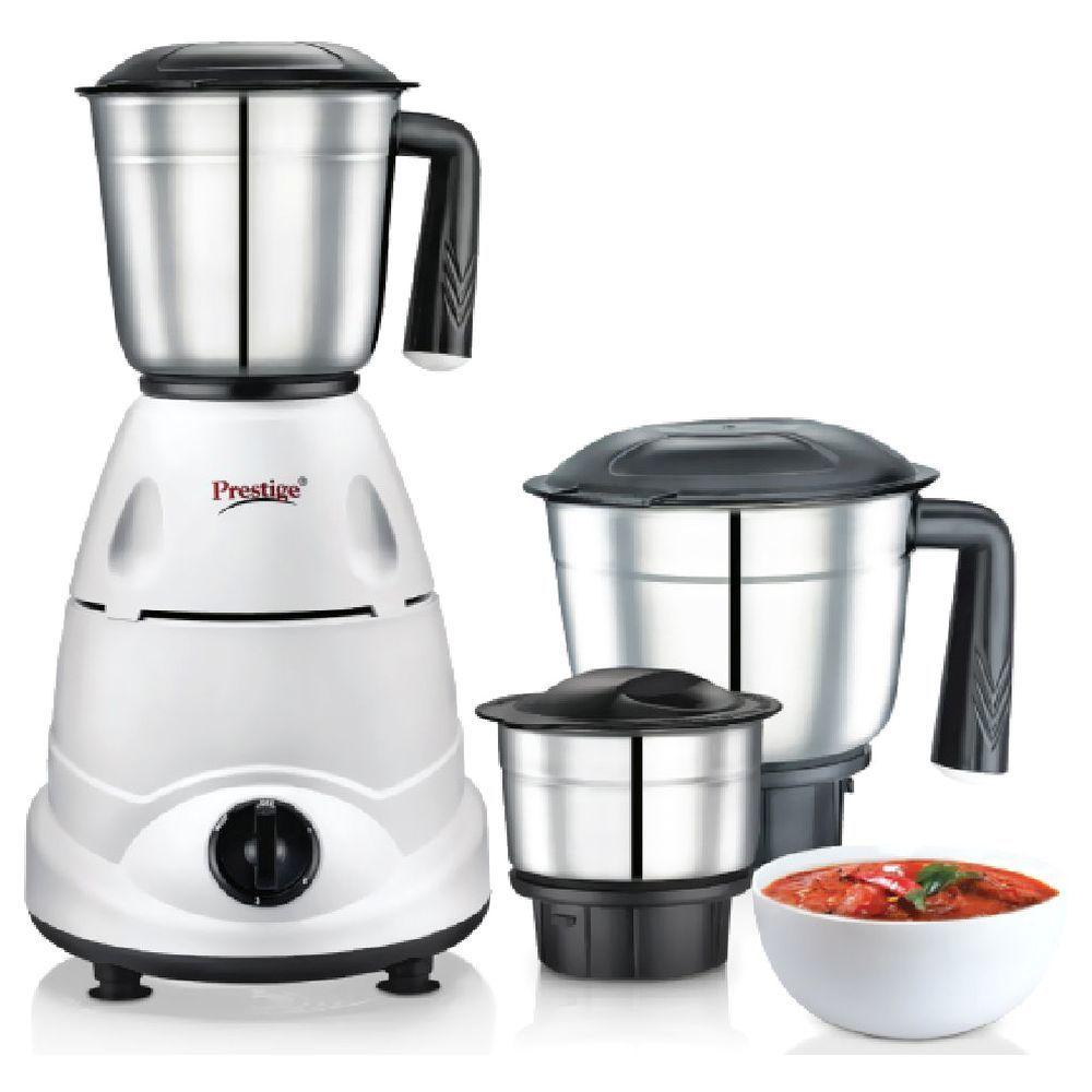 Prestige Primo 500W 3 Jars Mixer Grinder, Overload protection, White