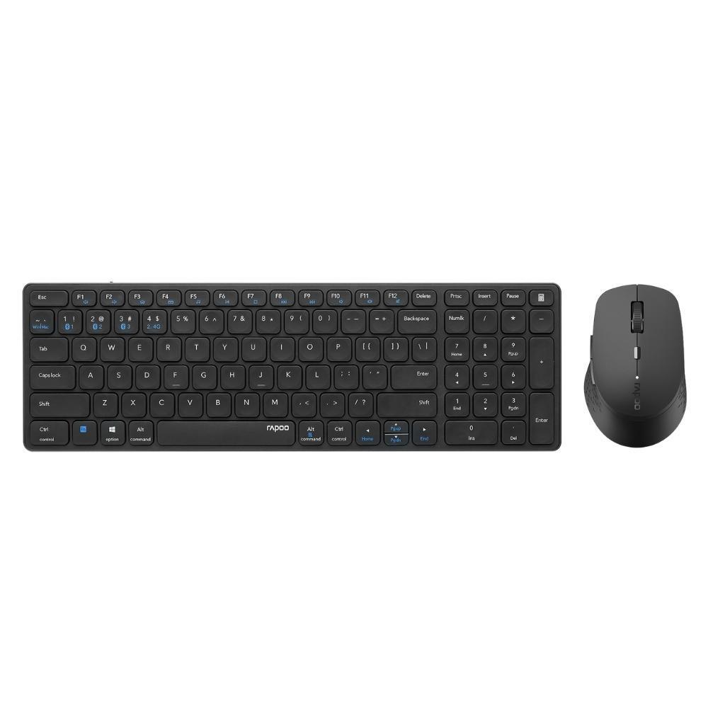 Buy Rapoo 9350m C Type Rechargeable Bluetooth Wireless Multi Device Mouse And Keyboard Set Dark