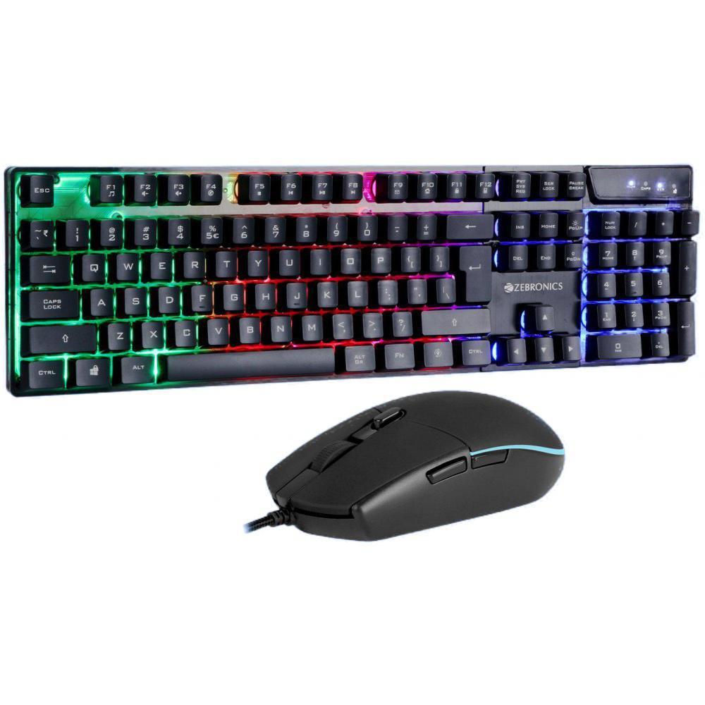 Zebronics Zeb-War Gaming Keyboard and Mouse Combo with Gold plated USB ...