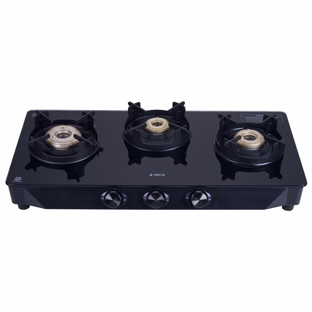 Buy Elica Crest 370 J Nero 3 Burners Cooktop, Black at Reliance Digital