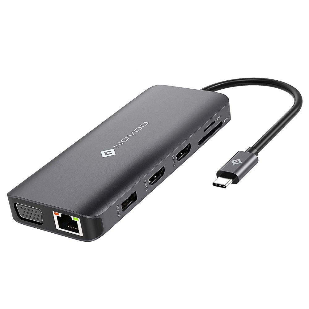 Buy Novoo 12-in-1 USB-C Hub with 4 USB-A Port, USB-C PD Port, 2 HDMI ...