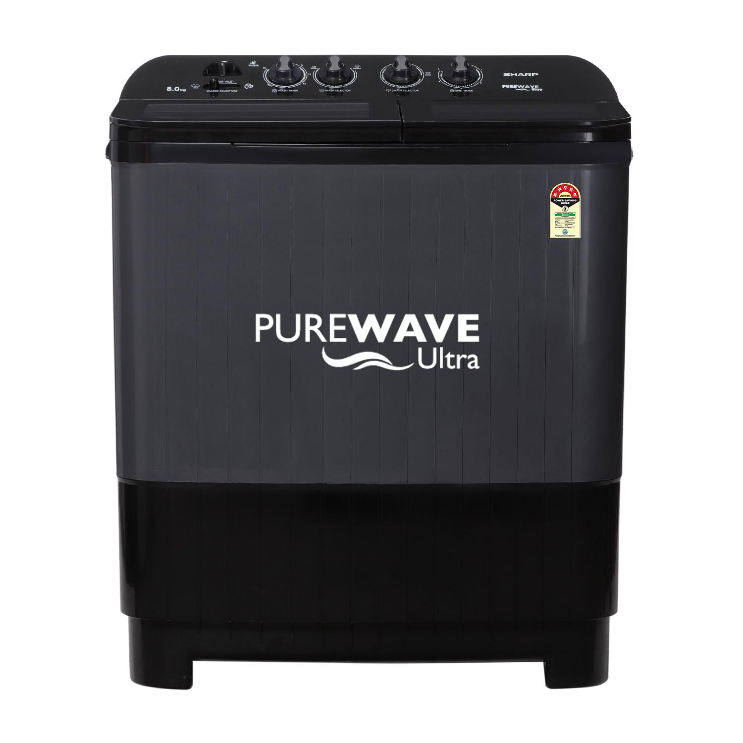 Buy Sharp PureWave 8 Kg Top Load Semi-Automatic Washing Machine, ES ...