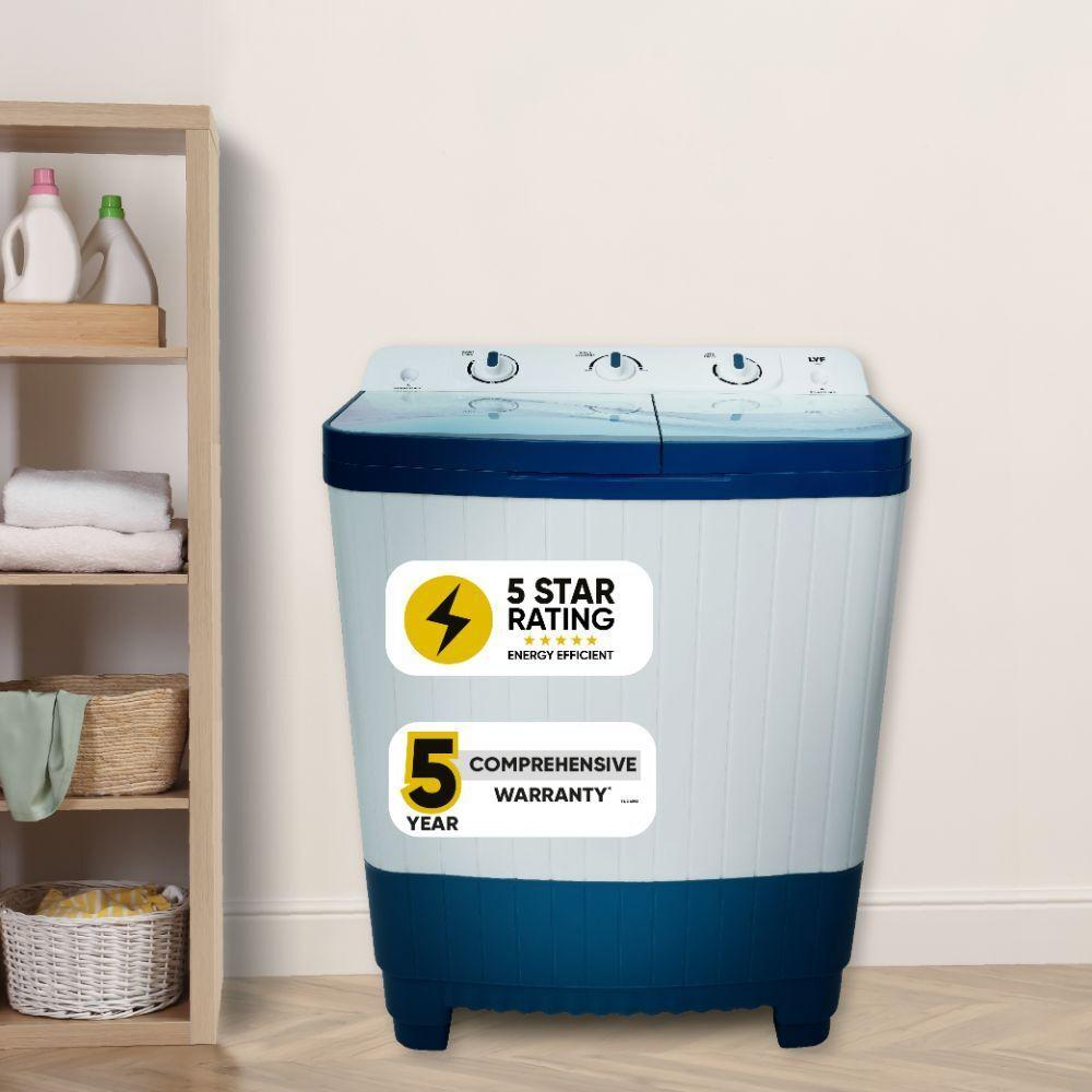 LYF 7.5 Kg 5 Star Semi Automatic Top Loading Washing Machine (LWS ...