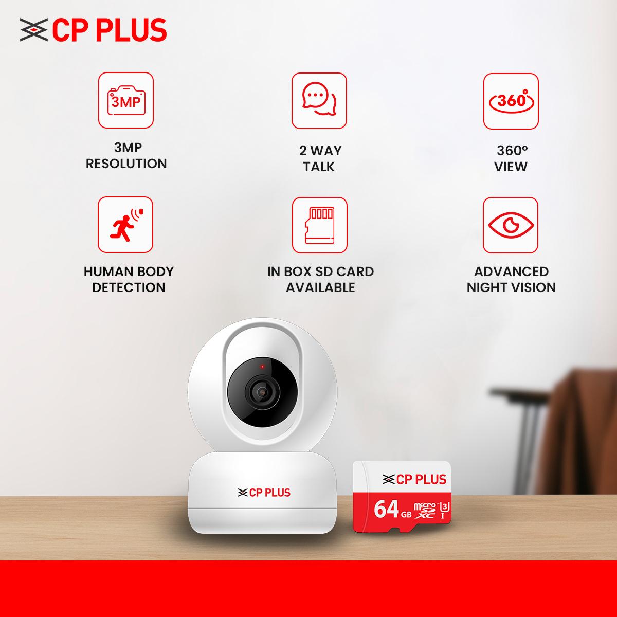 Buy CP Plus 3 MP Wi-Fi Pan and Tilt Security Camera, CP-E36AM at ...