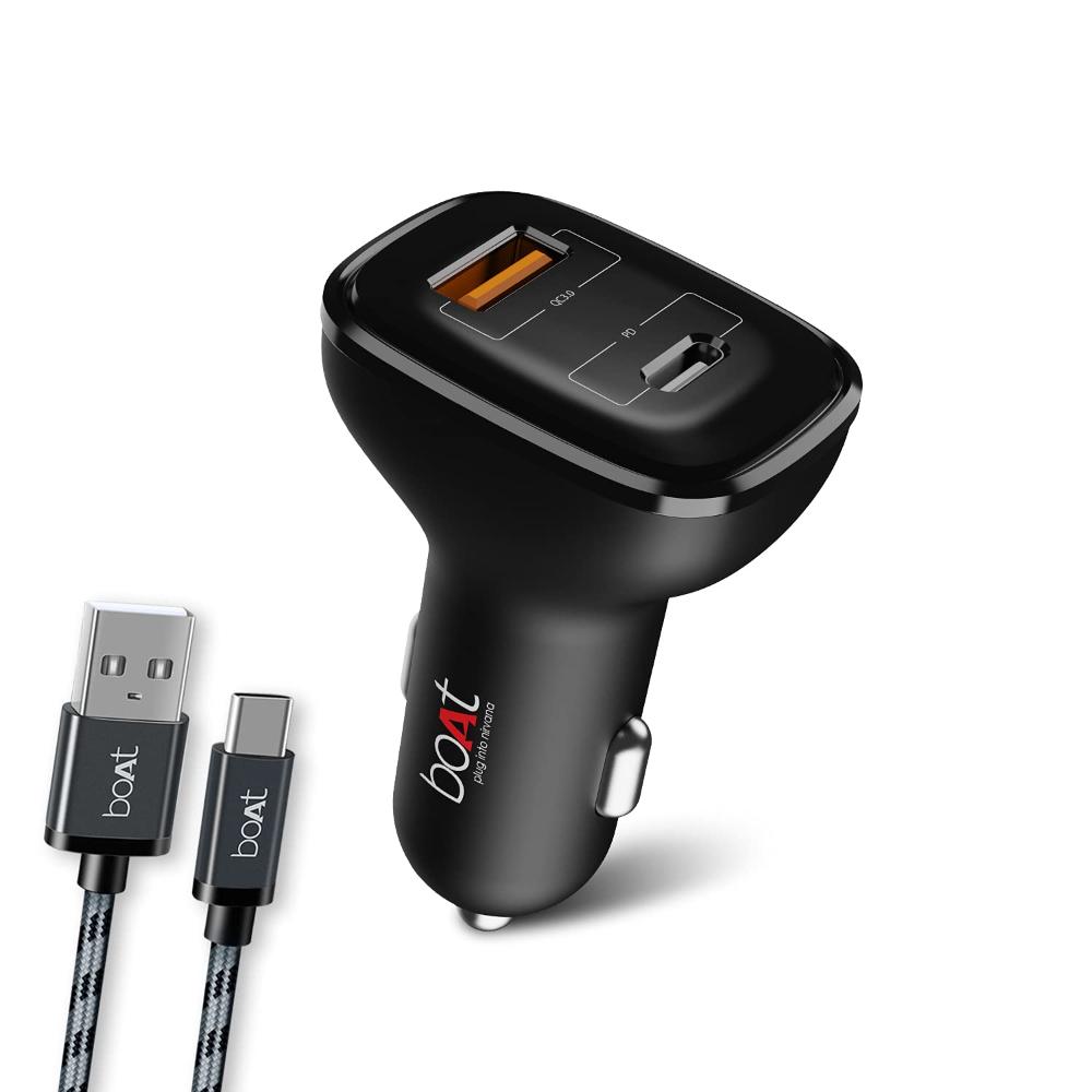 Buy boAt Dual QC PD 18W Type C Cable Car Charger, Black at Reliance Digital