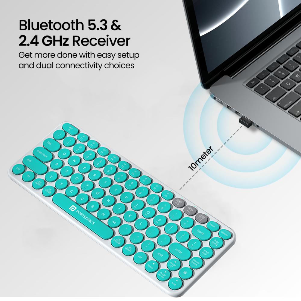 Buy Portronics Bubble 2.0 Bluetooth Wireless Keyboard, White ...