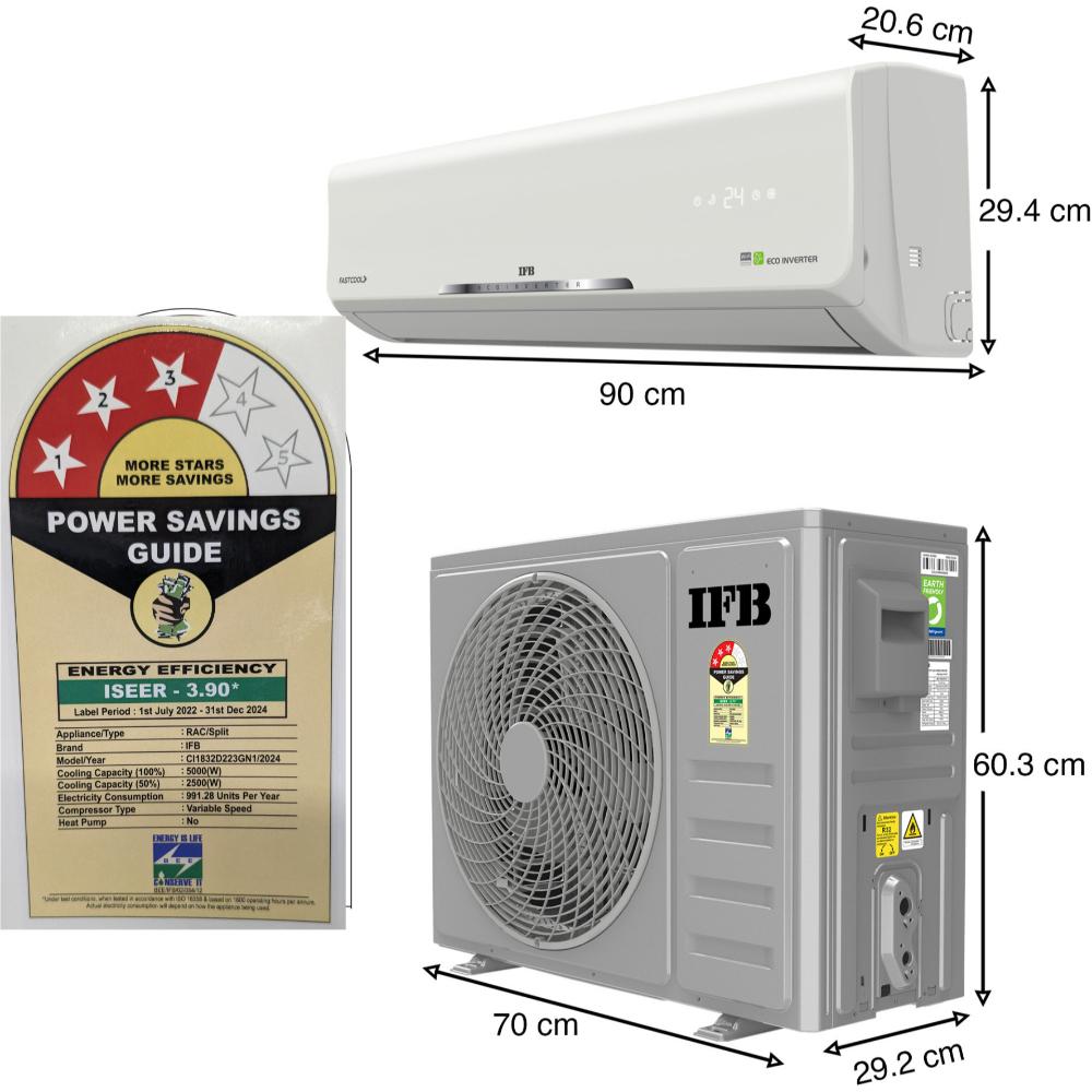 Buy IFB 1.5 Ton 3 Star 8 in 1 Convertible Inverter Split AC ...