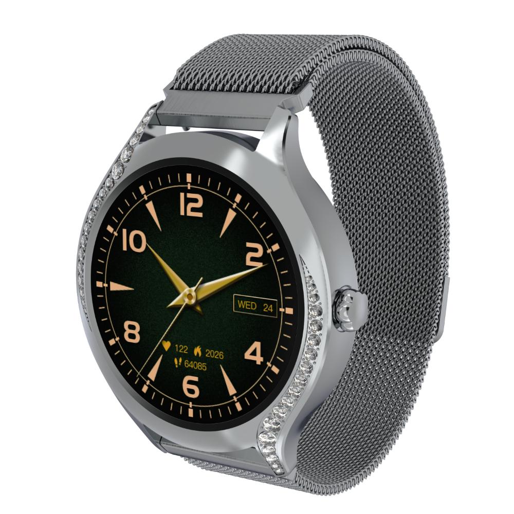 boAt Enigma Gem 3.02 cm (1.19 inches) Smartwatch, Metallic Silver