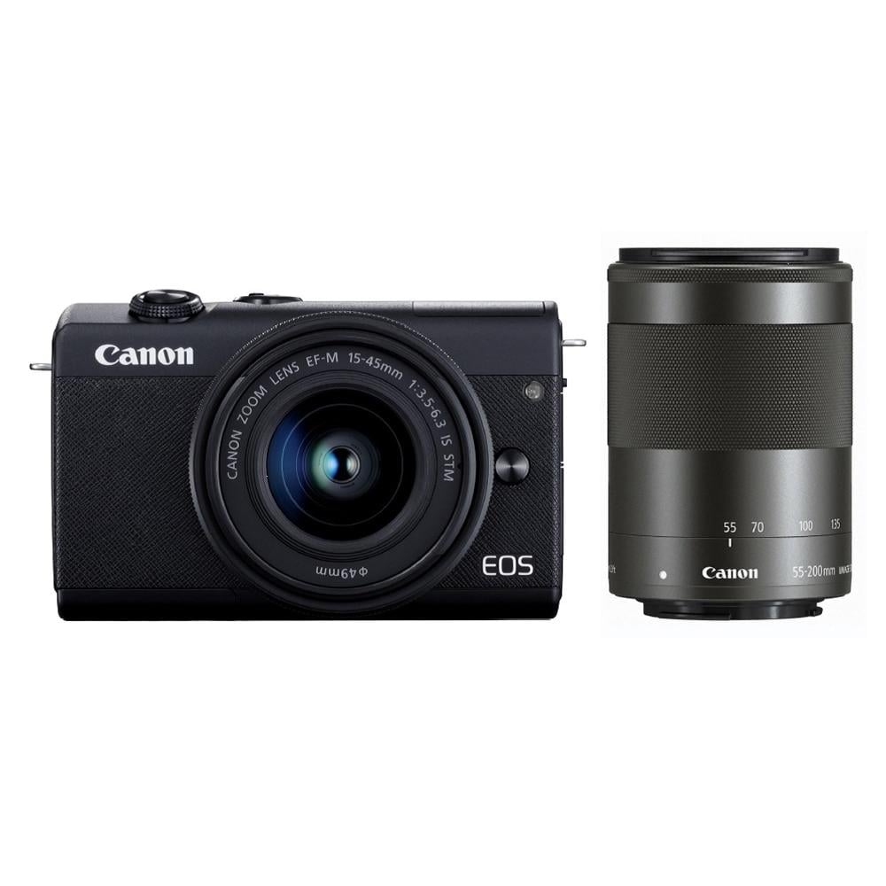 Canon EOS M200 Mirrorless Camera with 15-45 mm and 55-200 mm Dual Lens Kit