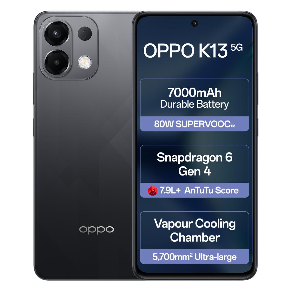 Buy Oppo K13 128 GB, 8 GB RAM, Prism Black, Mobile Phone at Reliance Digital