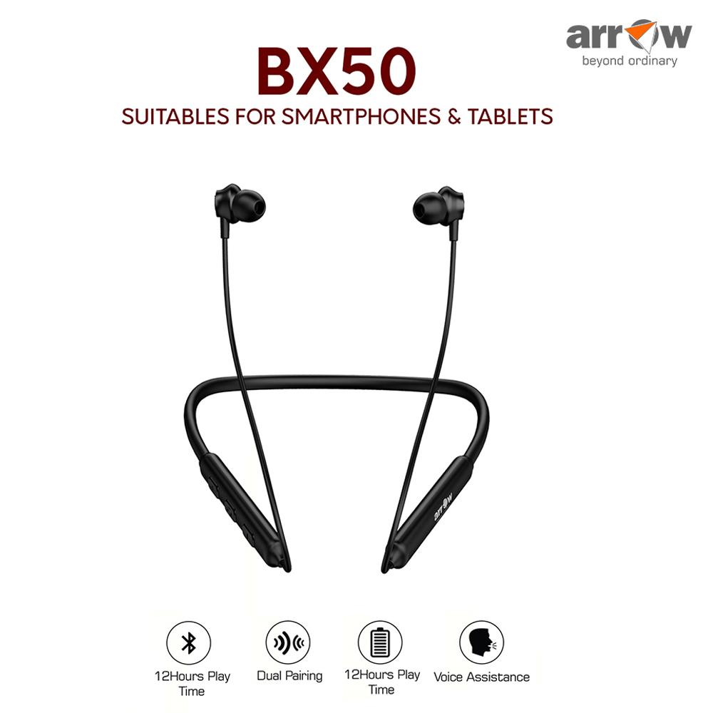 Buy Arrow BX 50 Bluetooth Wireless Neckband Earphone with In-line ...