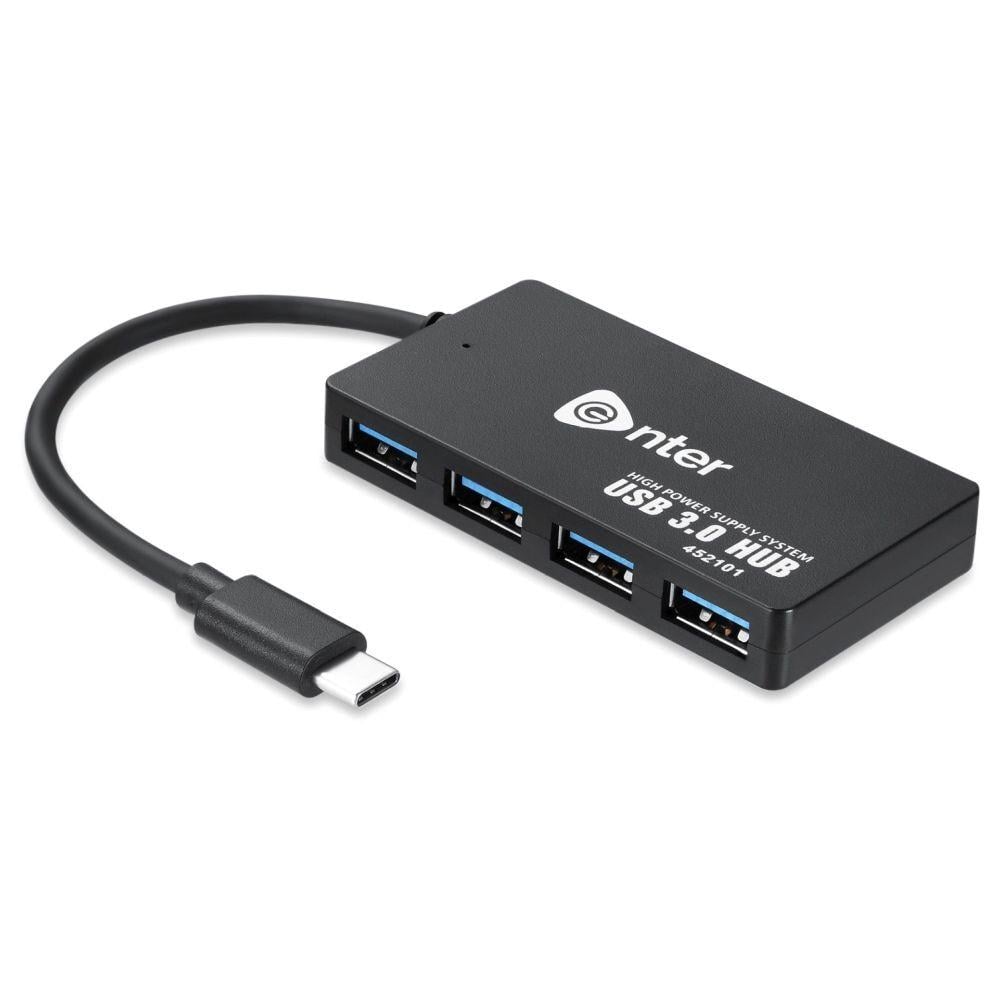 Buy Enter E-UC2H4 4-in-1 USB-C to 4 Port USB 3.1 Hub, Black at Best ...
