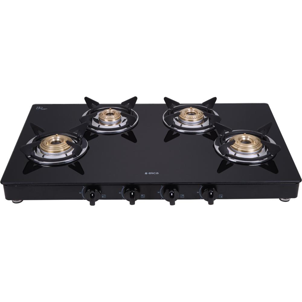 Buy Elica 774 CT Vetro 2J (DT AI Series) 4 Burners Cooktop, Black at ...