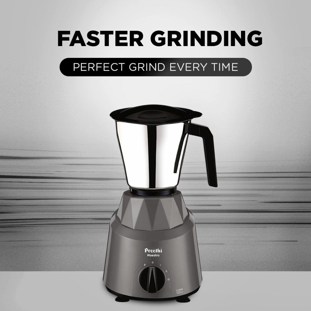 Preethi Maestro Mixer 750 Watts with 3 Jar, Grey, MG284
