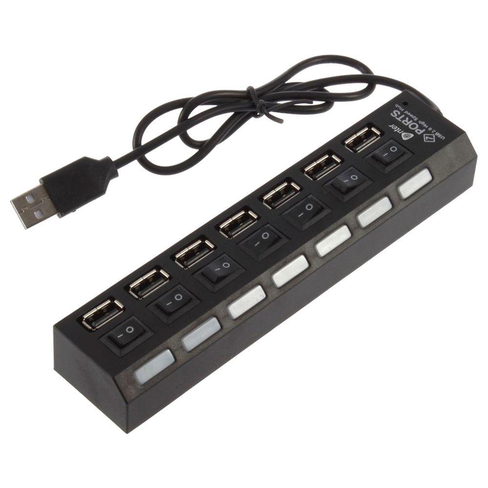 Buy Enter E-HP70 7-in-1 USB Hub with 7 USB 2.0 Port, Black at Best ...