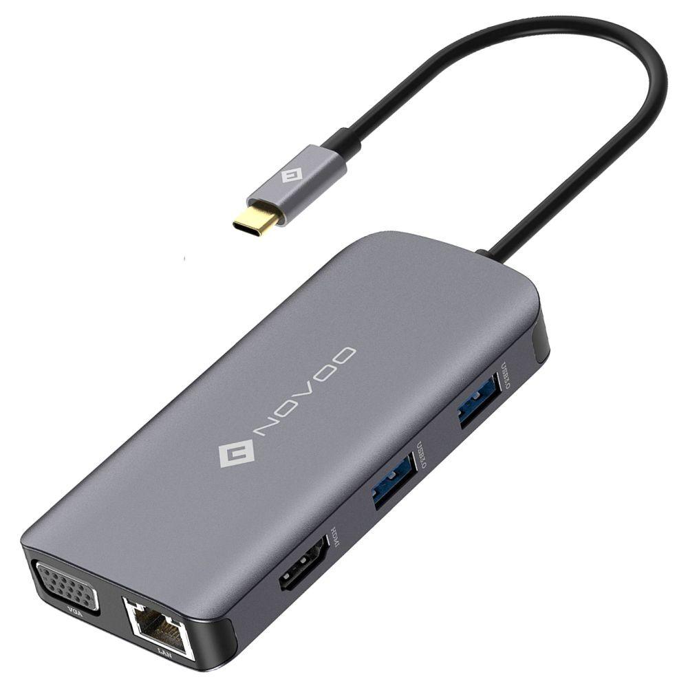 Buy Novoo 9-in-1 USB-C Hub with 3 USB-A Port, USB-C PD Port, HDMI Port ...