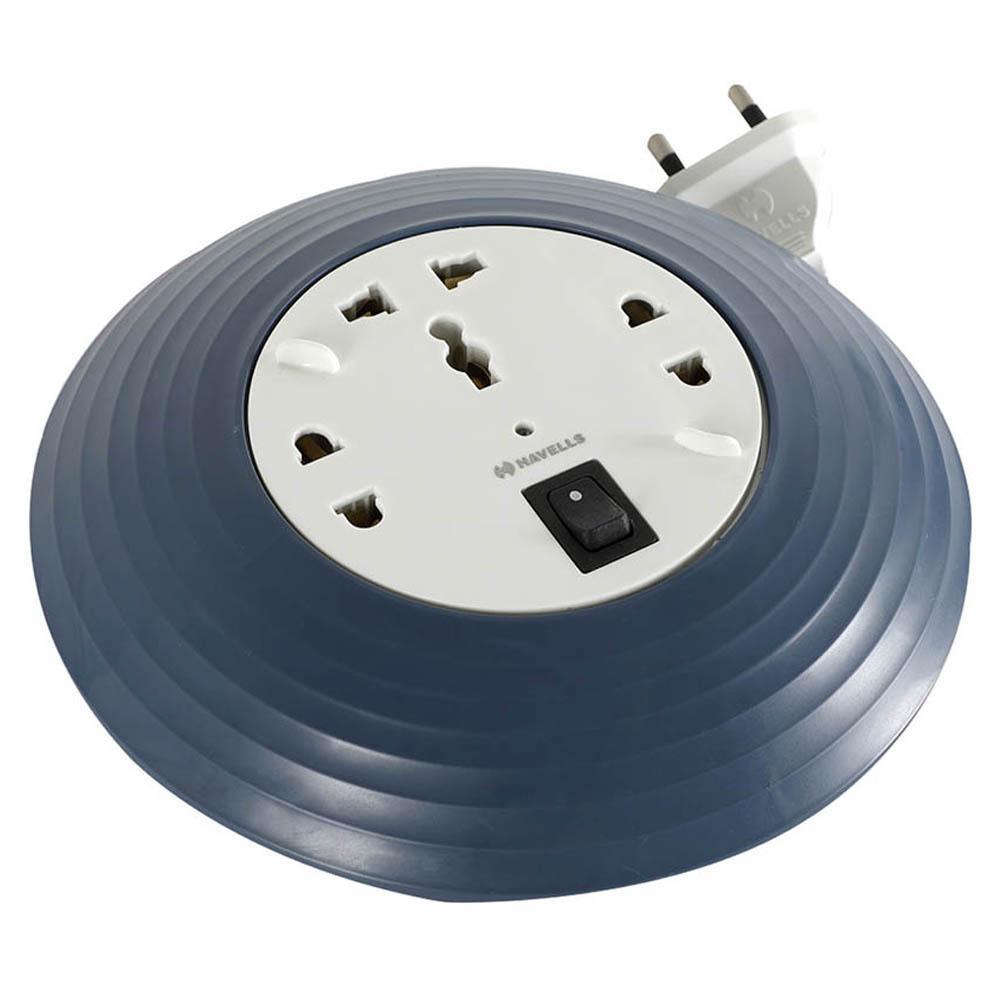 Buy Havells Cosmo Reel 2 PIN 5 Meter Wire Flexbox with Spikeguard, Blue ...