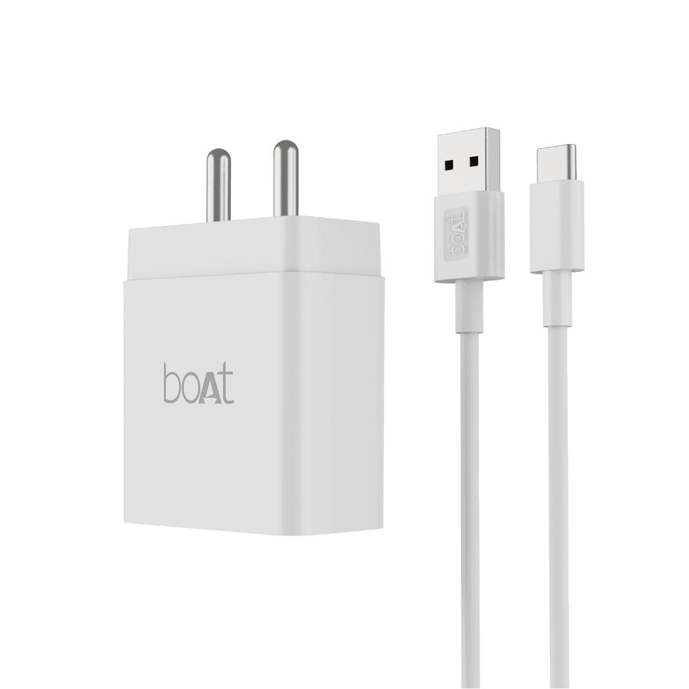 Buy Boat WCD 18 Watts QCPD Travel Charger with USB Type C Cable, White ...