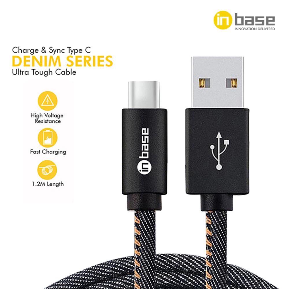 Buy Inbase Denim IB-1367 1.2 Meter USB-C to USB-A Cable, Black at Best ...