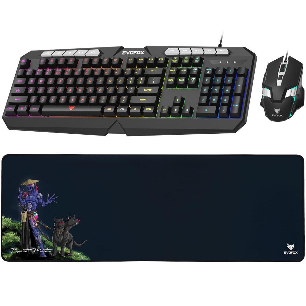 Buy EvoFox Deathray v2 3-in-1 Wired Keyboard, Mouse and Desk Pad Combo ...