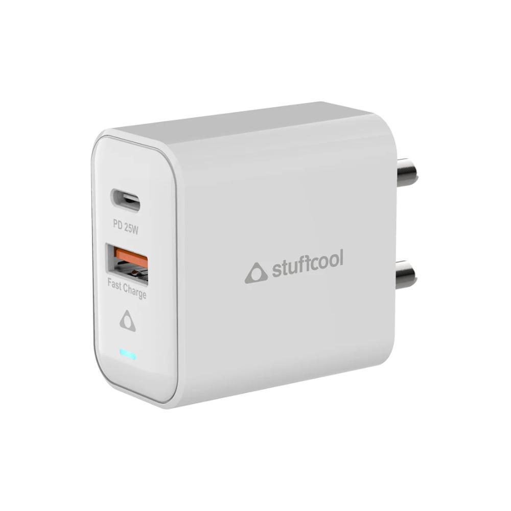 Buy Stuffcool Flow 25 Watts Dual Port Wall Charger, White at Reliance ...