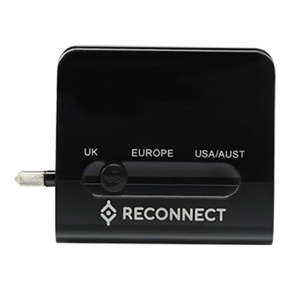 Reconnect Universal Travel Adapter, Black