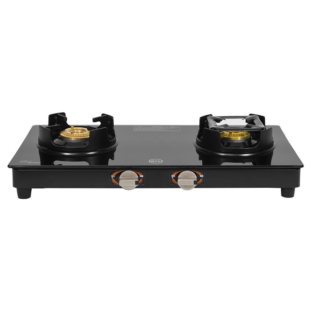 Buy BPL Slim Glass Top 2-Burner Gas Stove with Toughened Glass Top, Mini Pan support for smaller ...