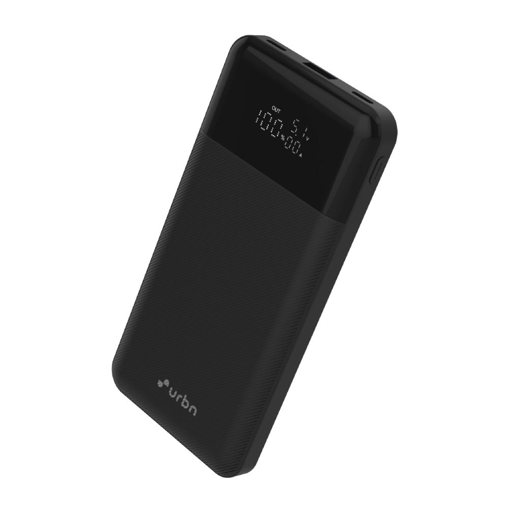 Urbn 10000 mAh 22.5 W Edge Power Bank, Black
