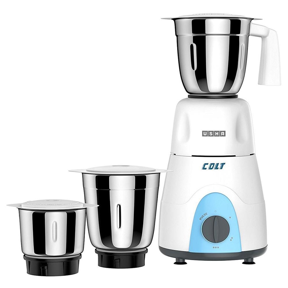 Buy Usha Colt 500W 3 Jars Mixer Grinder, Anti-Skid Feet, MG-3053, White ...