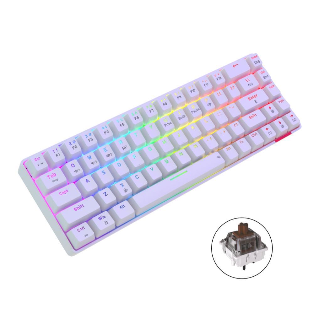 Portronics Hydra 10 Wireless Gaming Keyboard, White and Brown