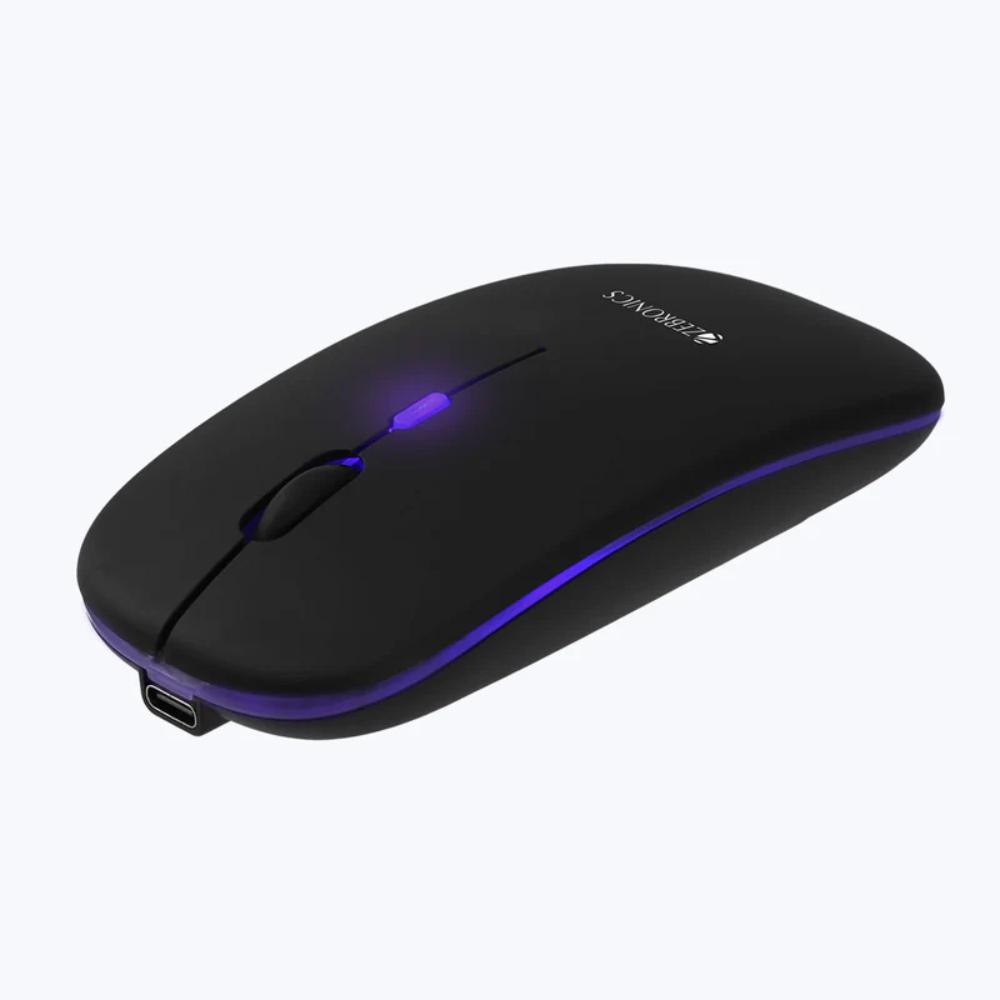Zebronics MS-ZEB 2.4 GHz Wireless Optical Mouse, Blanc Black